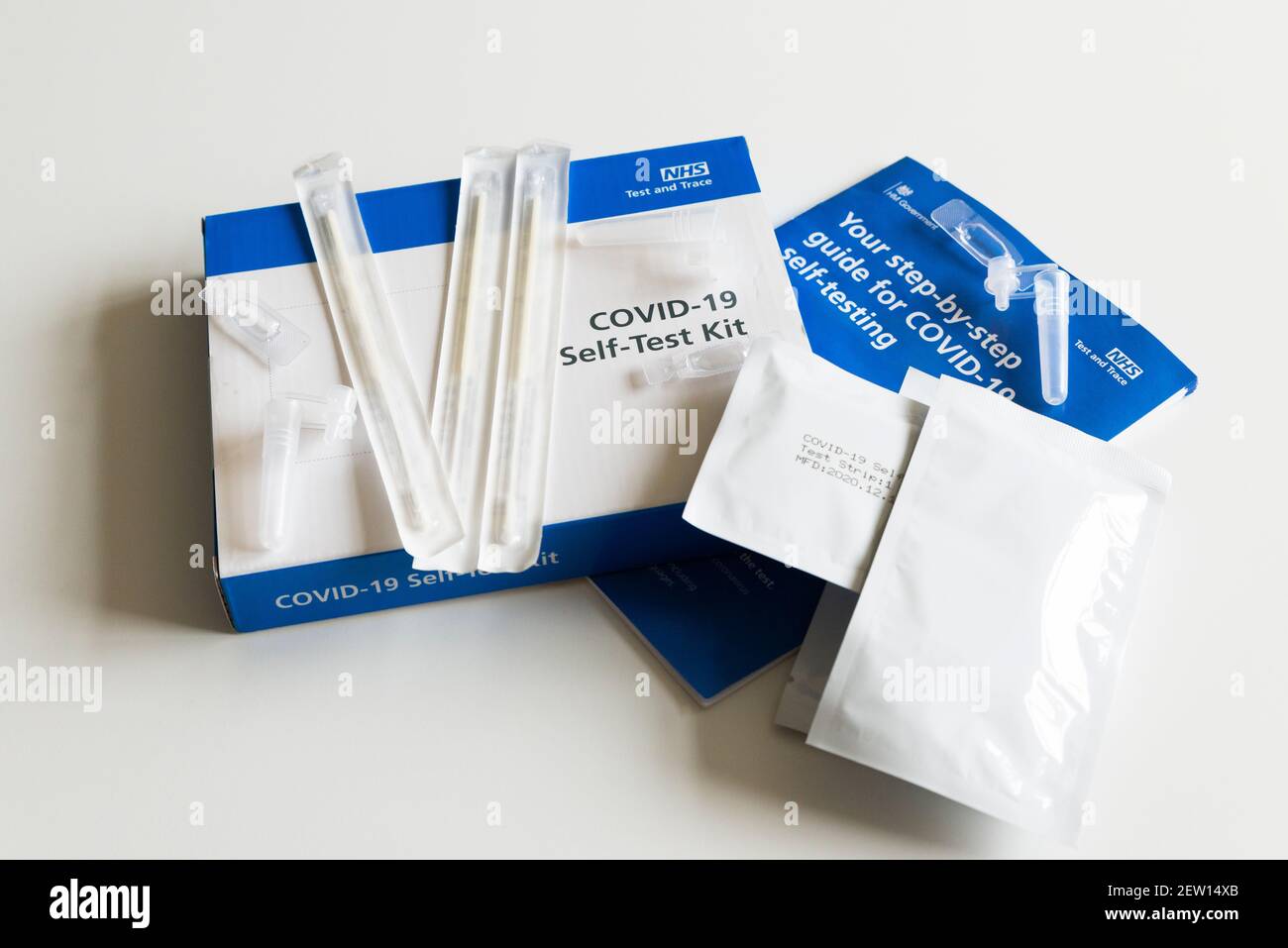 An NHS Covid-19 self testing kit Stock Photo - Alamy