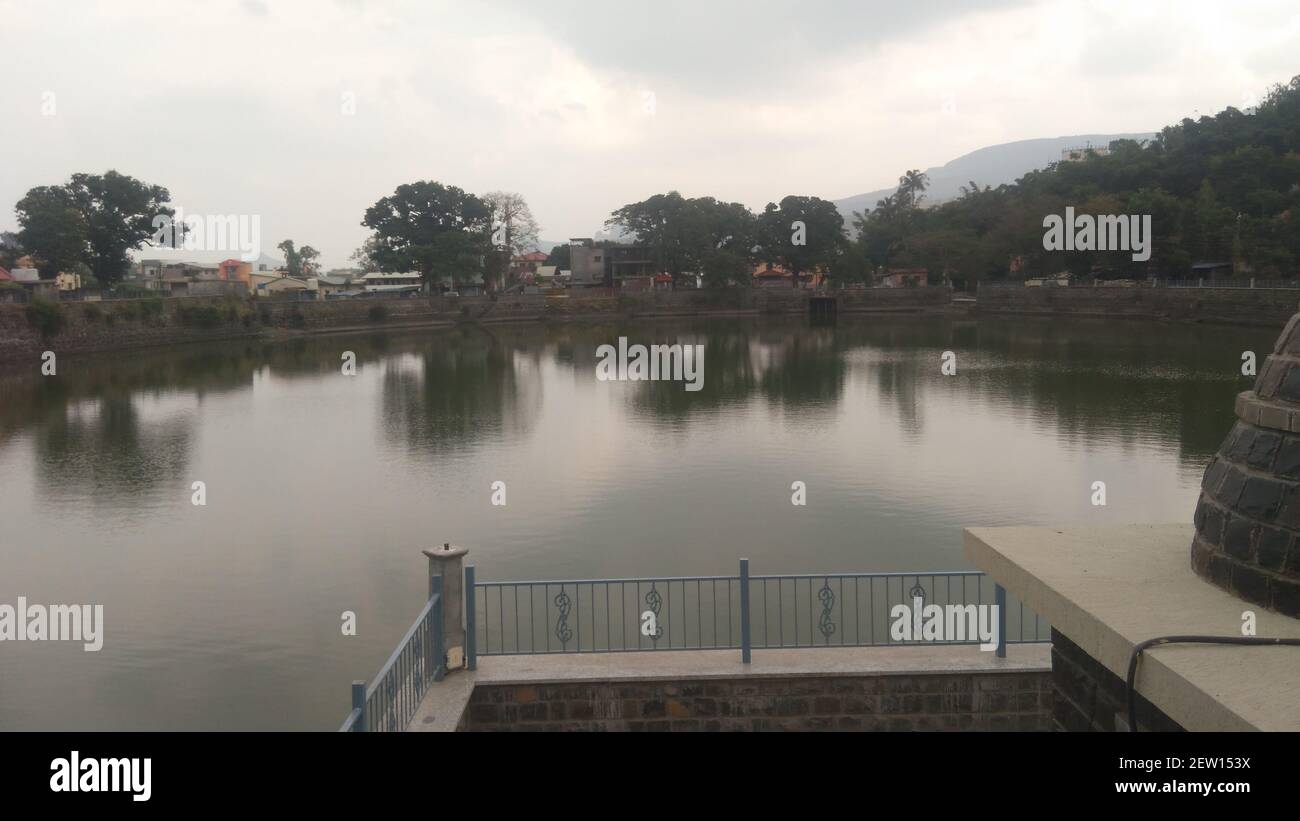 Evening shoot of lake in Trimbak, Nashik city, Maharashtra, India Stock ...