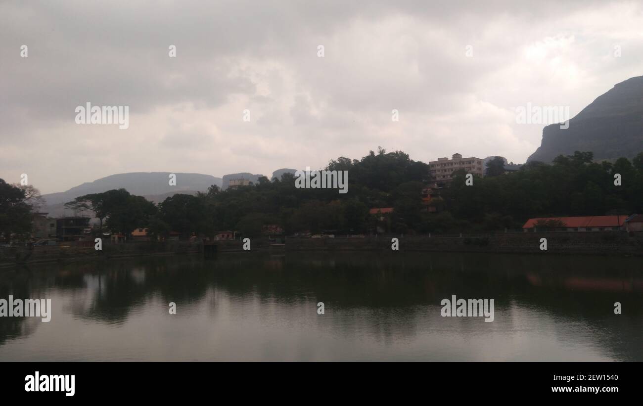 Evening shoot of lake in Trimbak, Nashik city, Maharashtra, India Stock ...