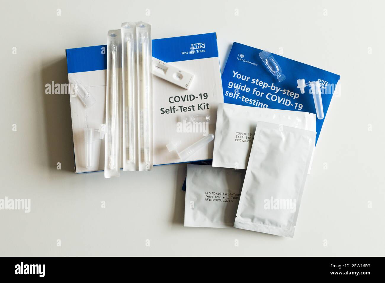 An NHS Covid-19 self testing kit with a negative test Stock Photo - Alamy