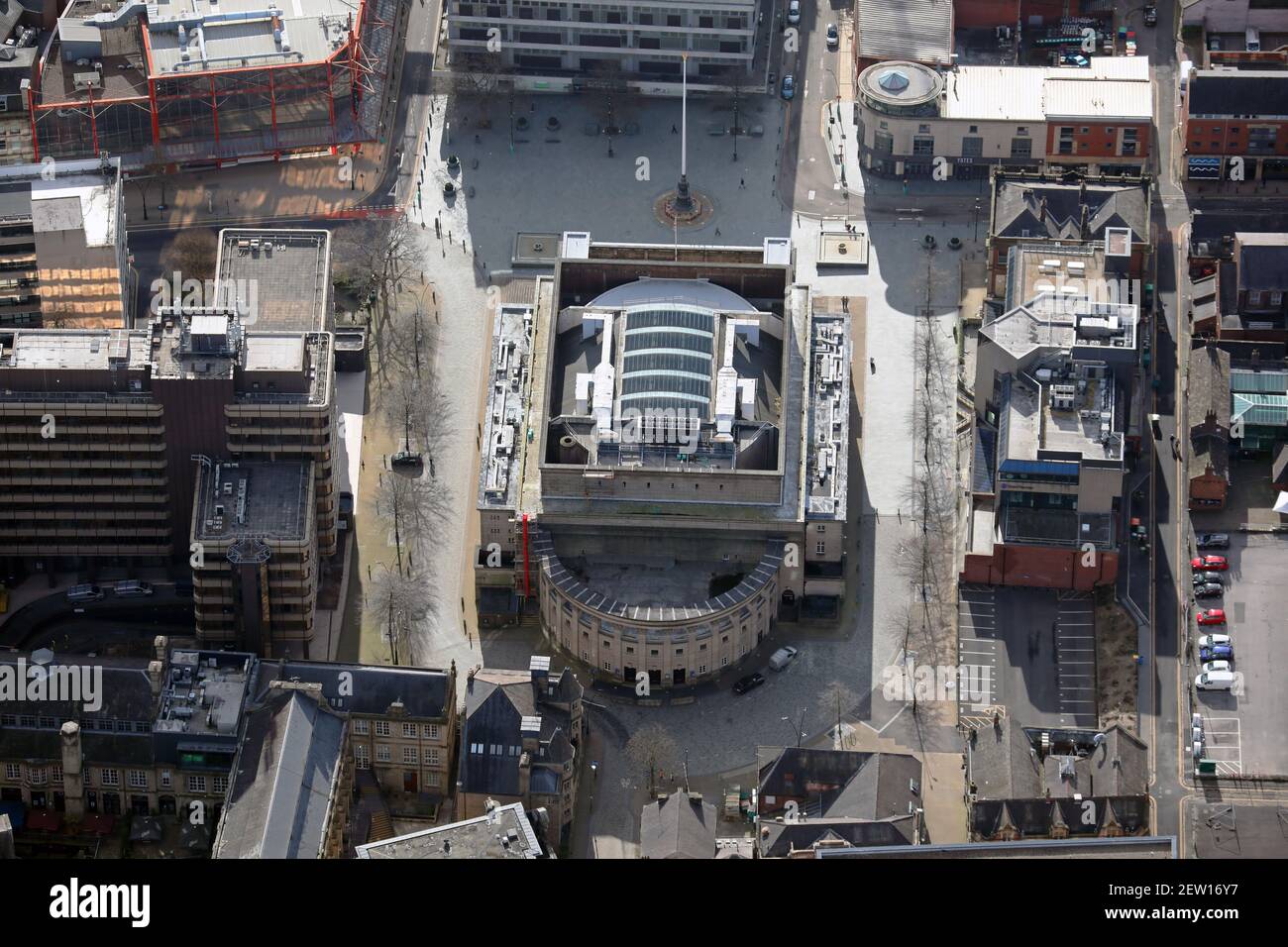 aerial view of Sheffield City Hall auditorium concert hall, Sheffield ...