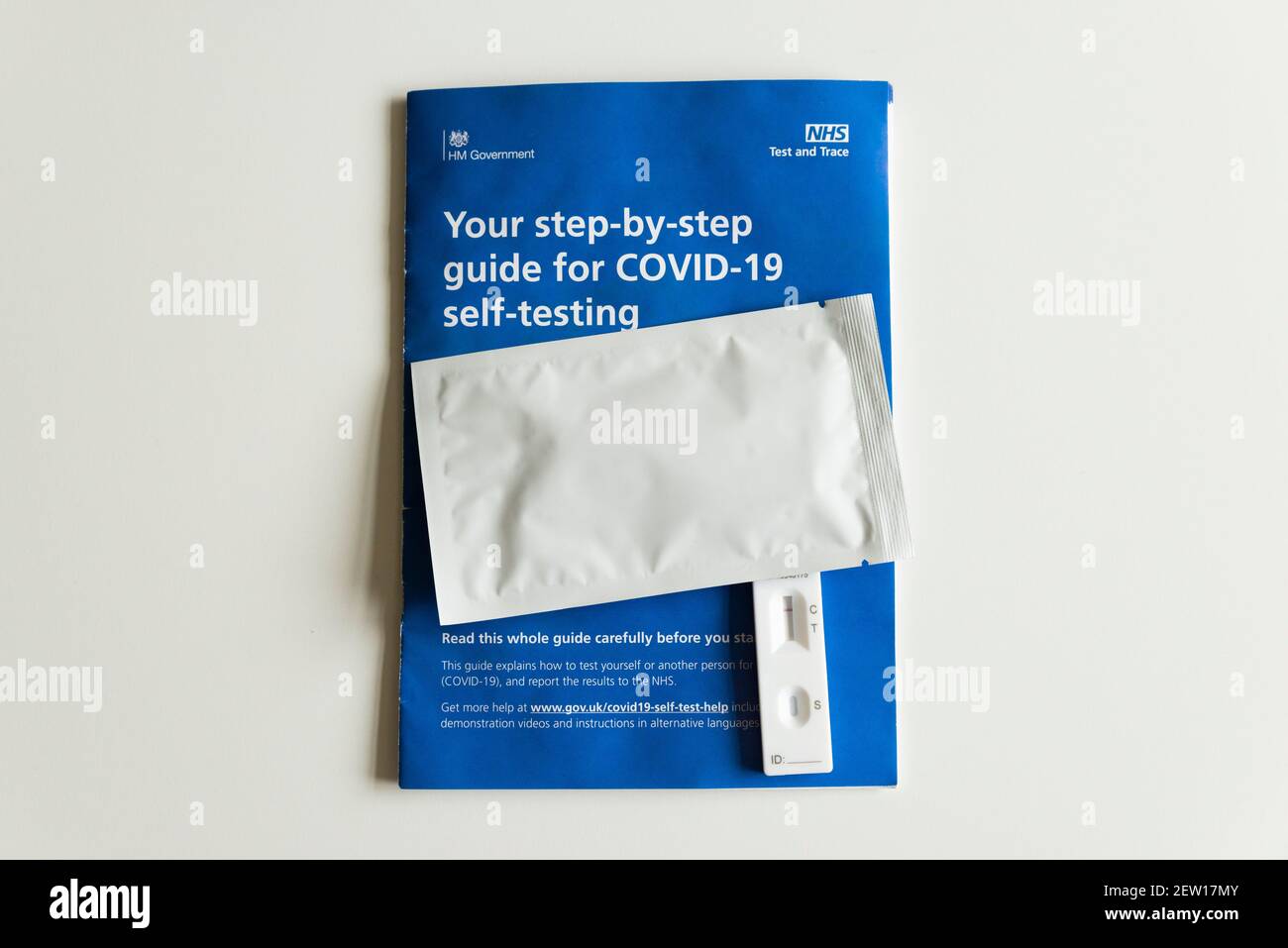 An NHS Covid-19 self testing kit with a negative test Stock Photo - Alamy