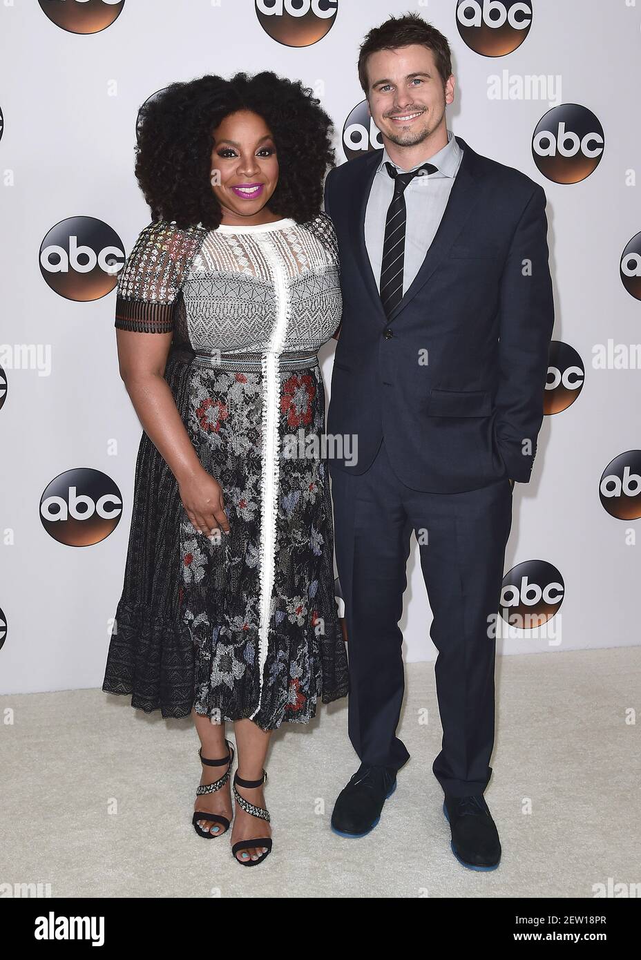 BEVERLY HILLS, CA - AUGUST 6: Kimberly Hebert Gregory and Jason Ritter at the Disney ABC 2017 ...
