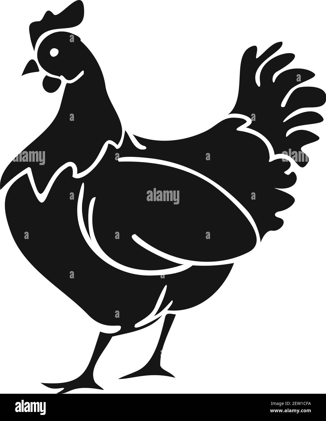 Silueta De Gallina Vector