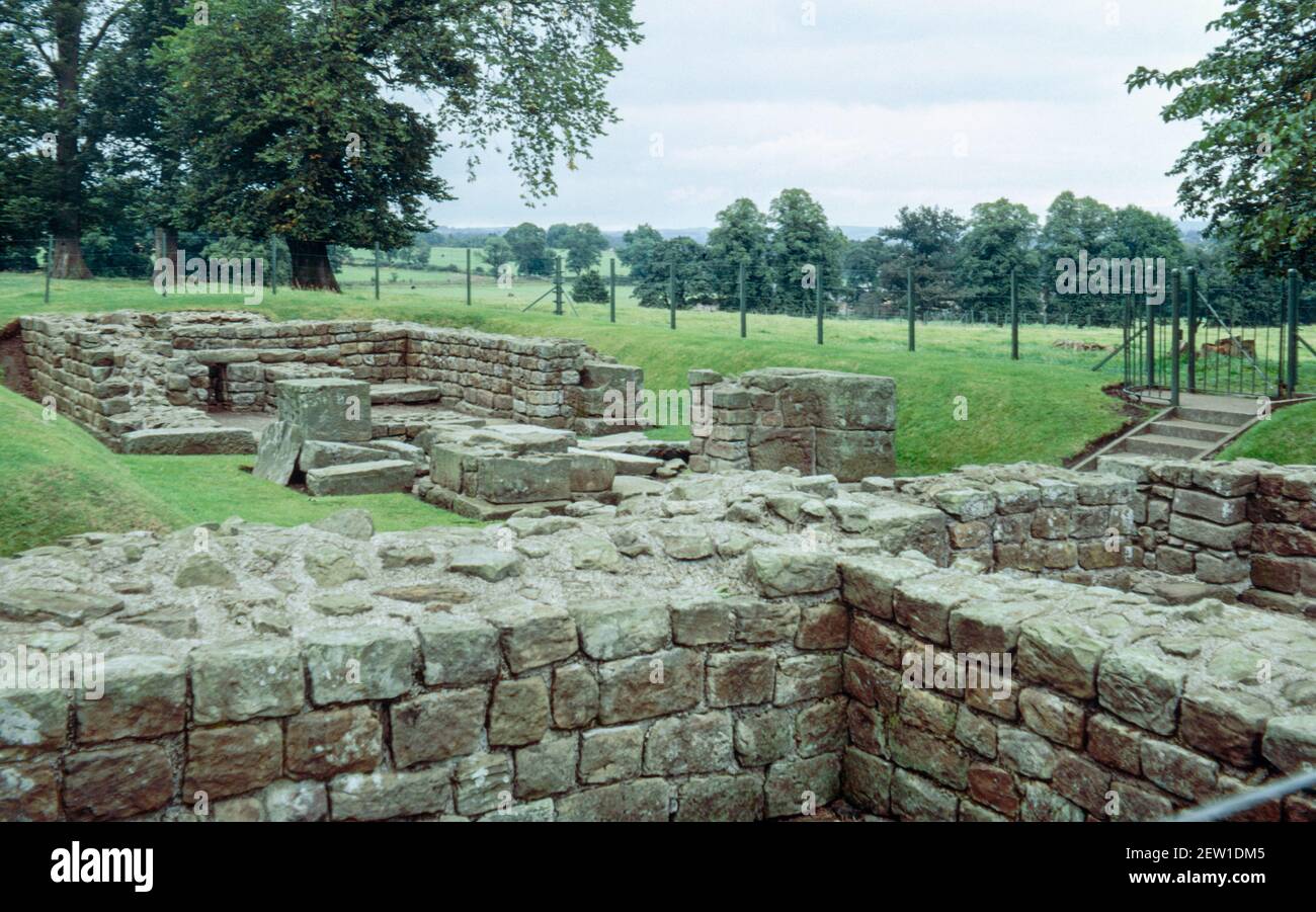 Remains of a Roman defensive fortification known as Hadrian’s Wall ...
