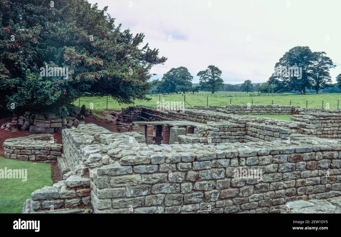 Remains of a Roman defensive fortification known as Hadrian’s Wall ...
