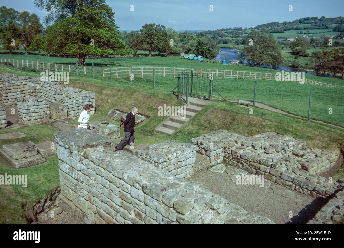 Remains of a Roman defensive fortification known as Hadrian’s Wall ...