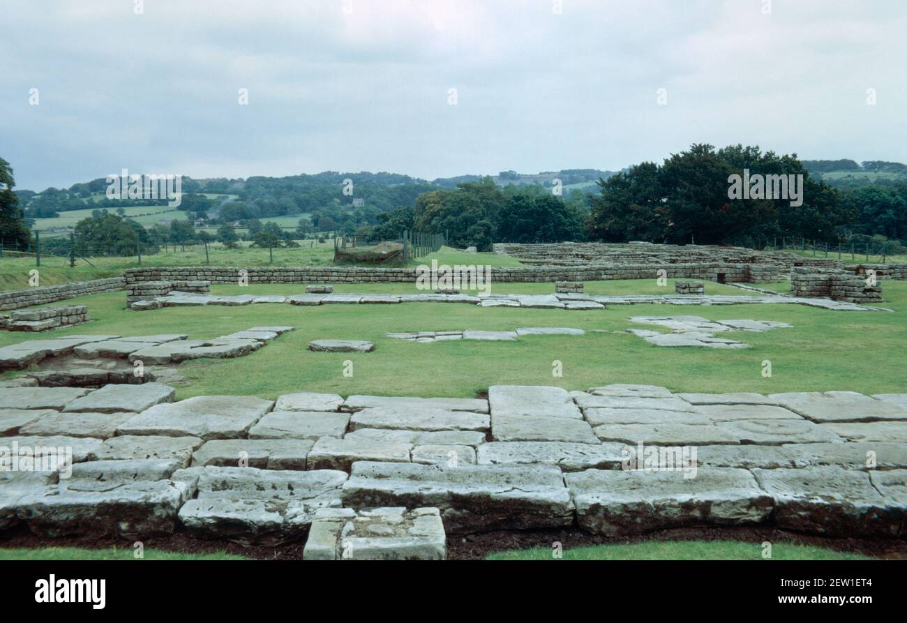 Remains of a Roman defensive fortification known as Hadrian’s Wall ...