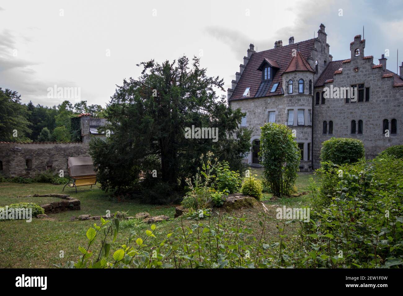 Lichtenstein, Germany. The grounds of castle Lichtenstein Schloss in ...