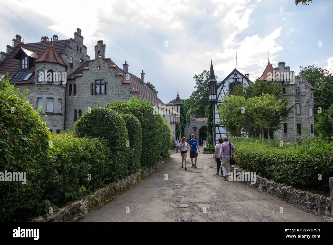 Lichtenstein, Germany. The grounds of castle Lichtenstein Schloss in ...