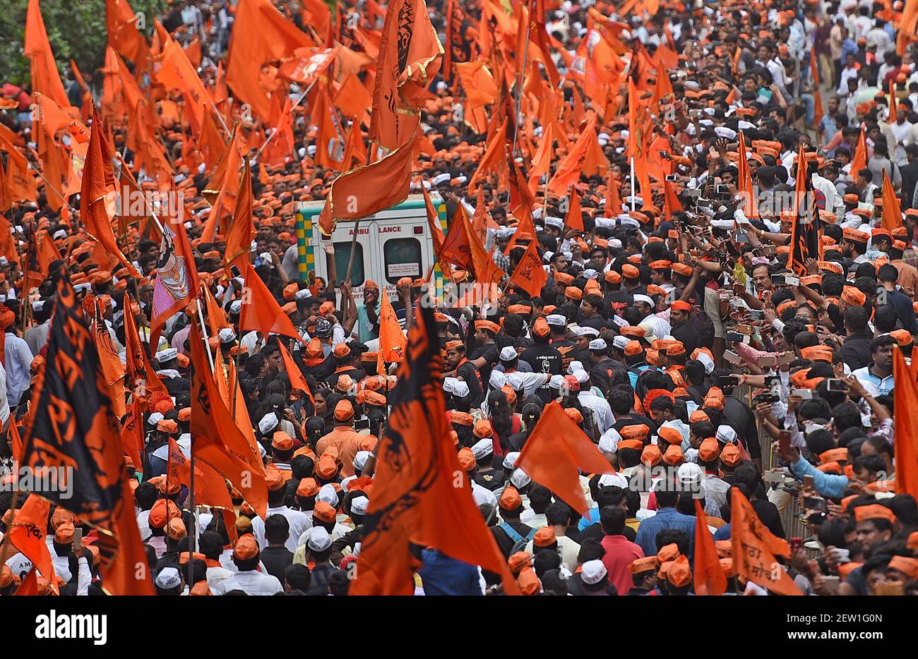 MUMBAI, INDIA - AUGUST 9: A largest protest march by Maratha community ...
