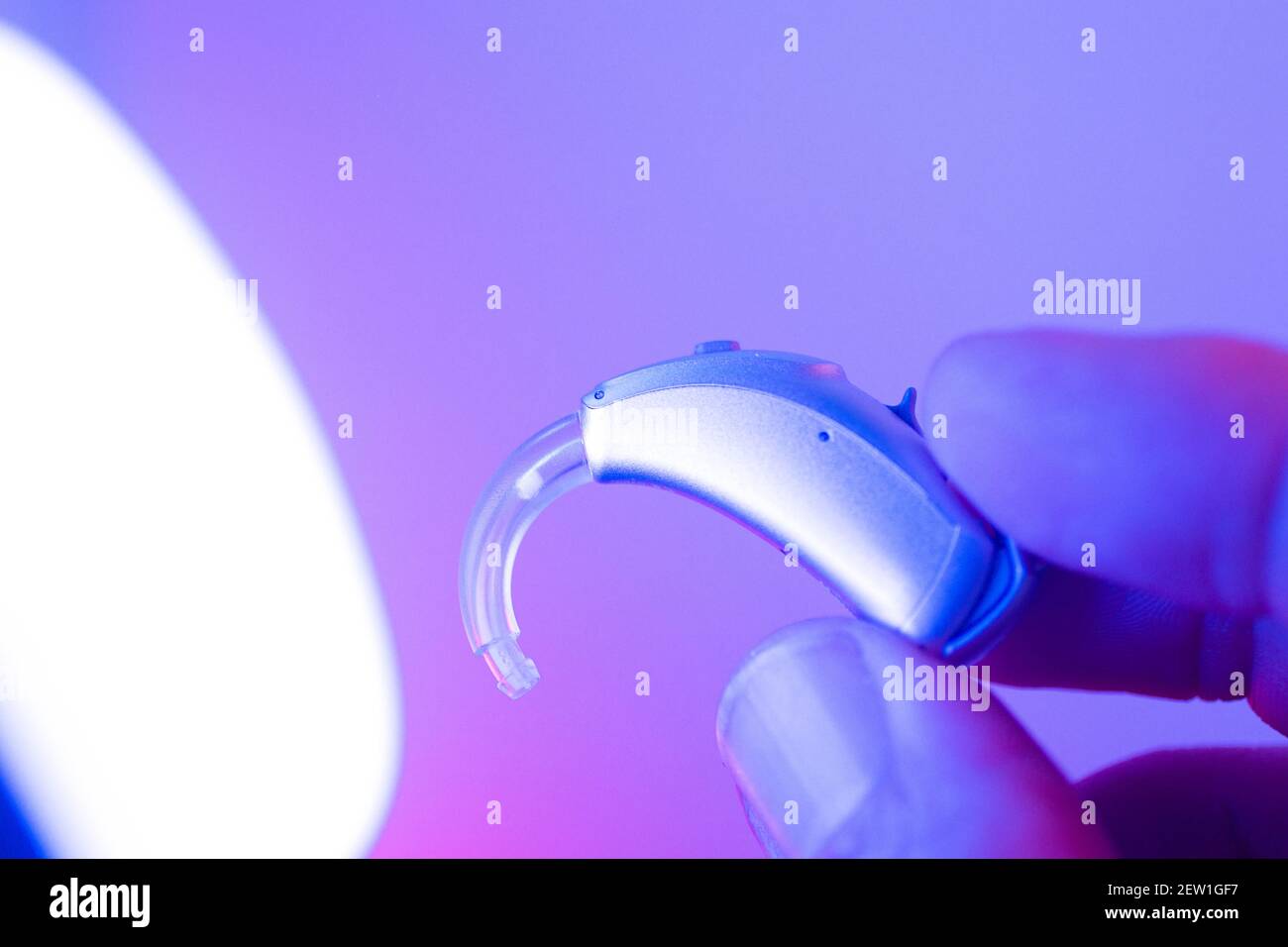 Modern digital hearing aid for deafness and deaf people Stock Photo - Alamy