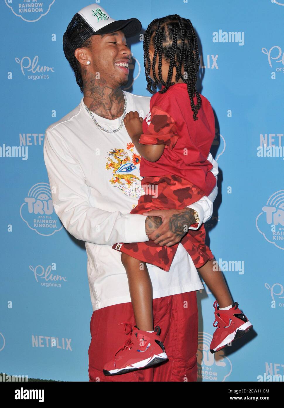 (L-R) Tyga and Son King Cairo arrives at Netflix's "True And The ...