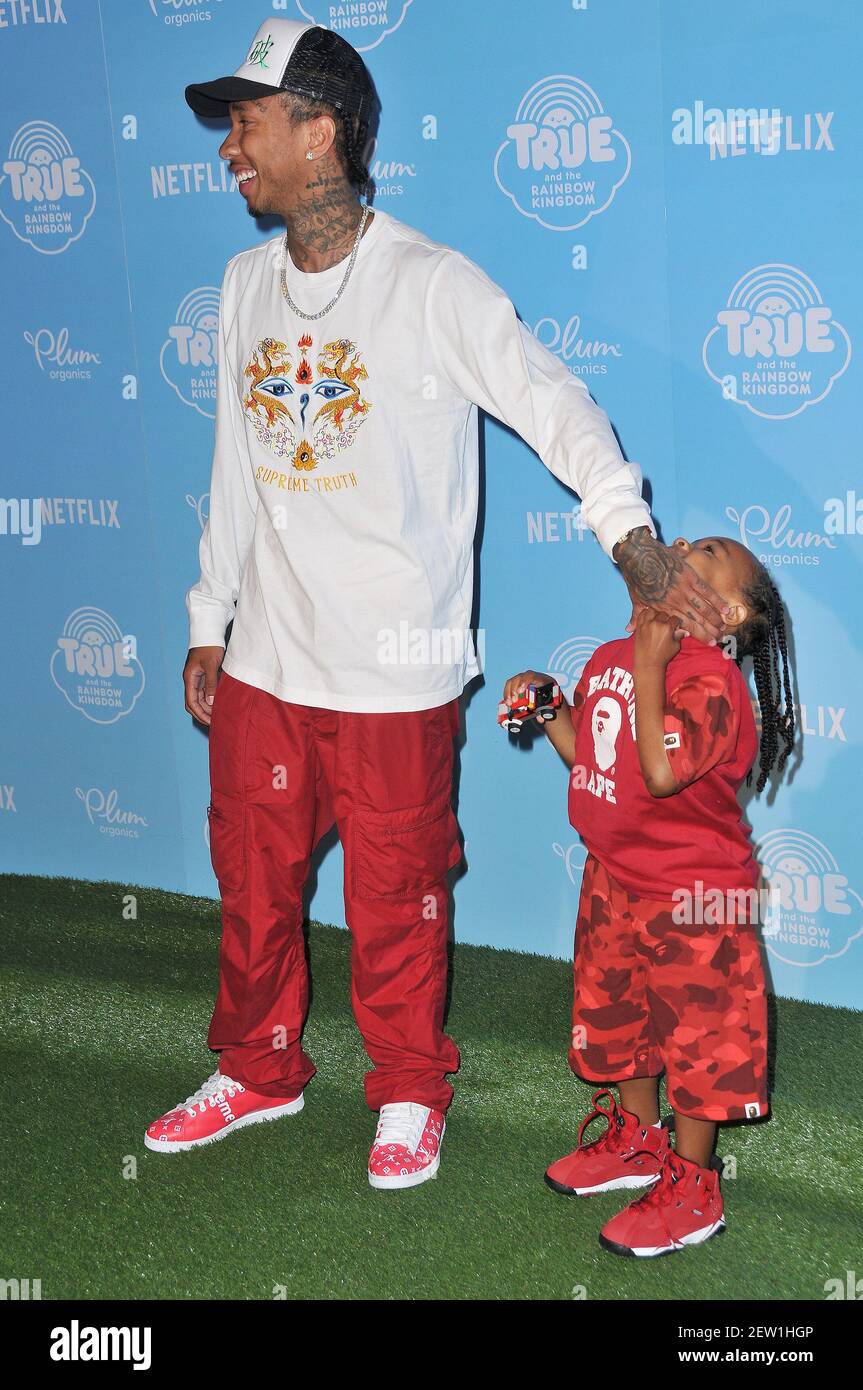 (L-R) Tyga and Son King Cairo arrives at Netflix's "True And The ...