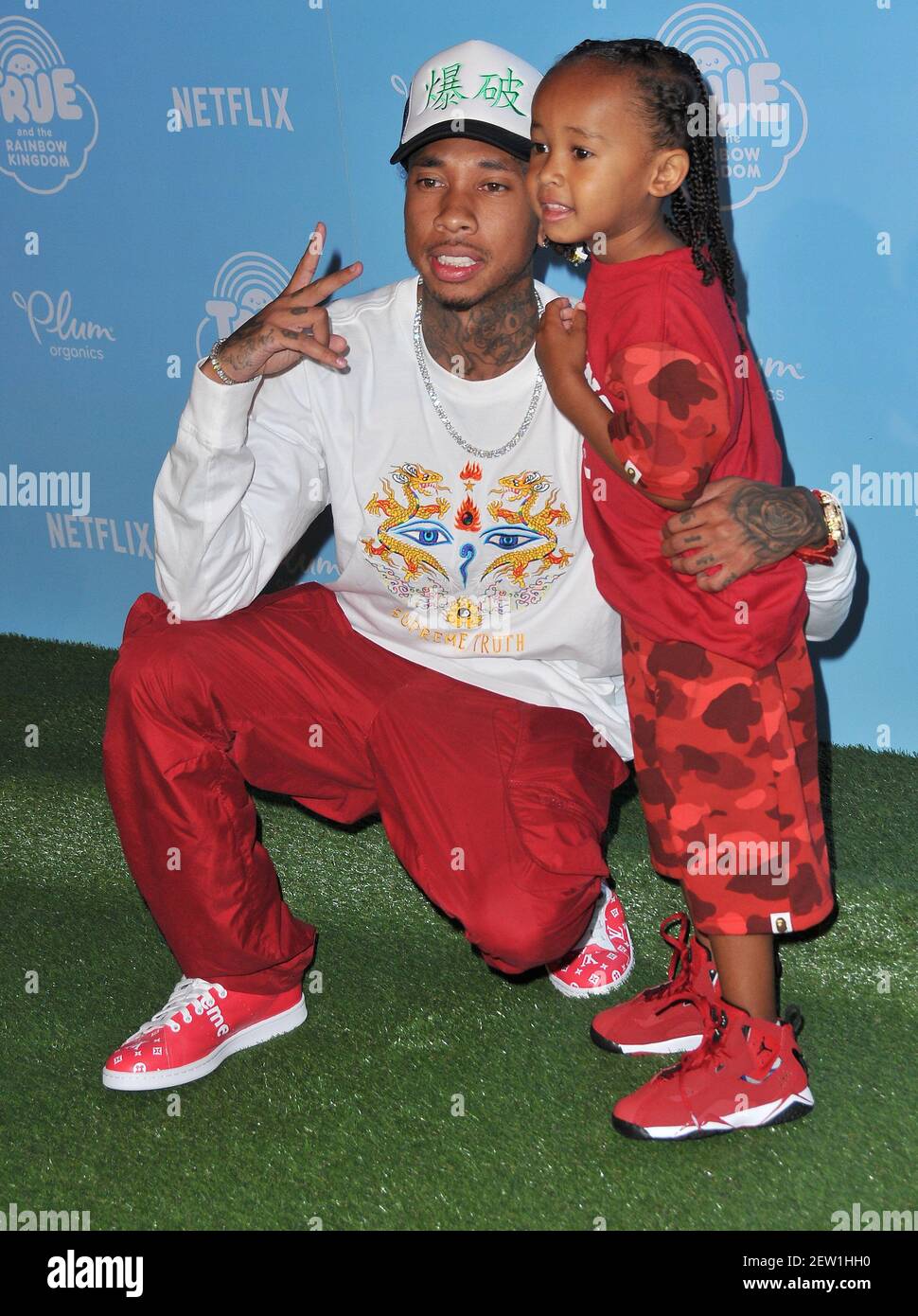 (L-R) Tyga and Son King Cairo arrives at Netflix's "True And The ...