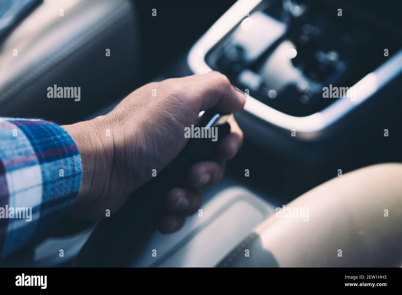 Handbrake lever hi-res stock photography and images - Alamy