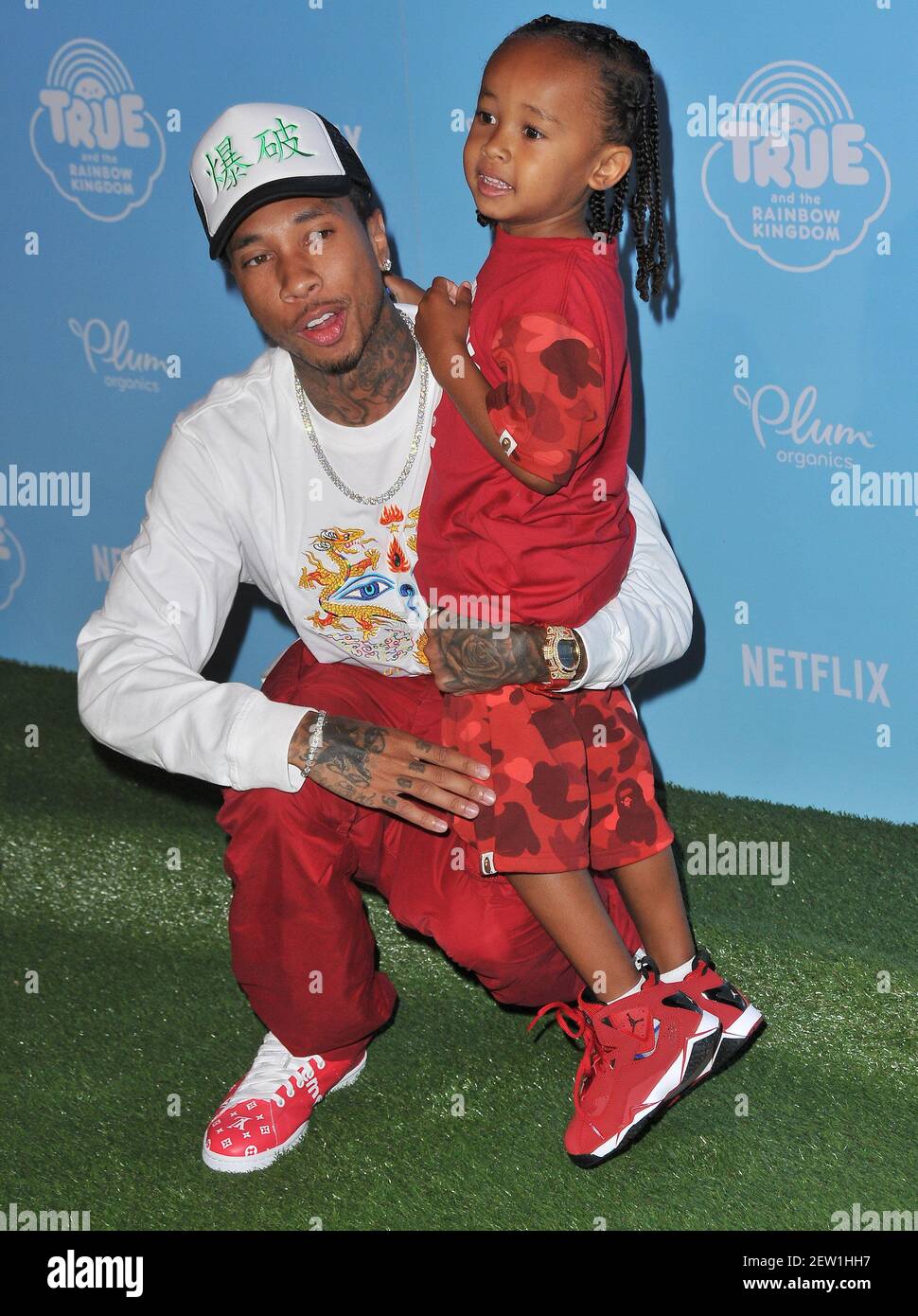(L-R) Tyga and Son King Cairo arrives at Netflix's "True And The ...