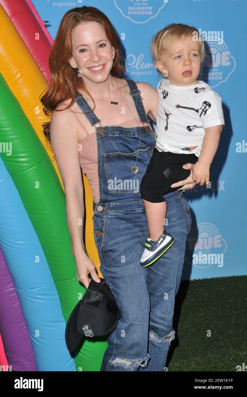 (L-R) Amy Davidson and Son Lennox Sawyer Lockwood arrives at Netflix's "True And The Rainbow ...