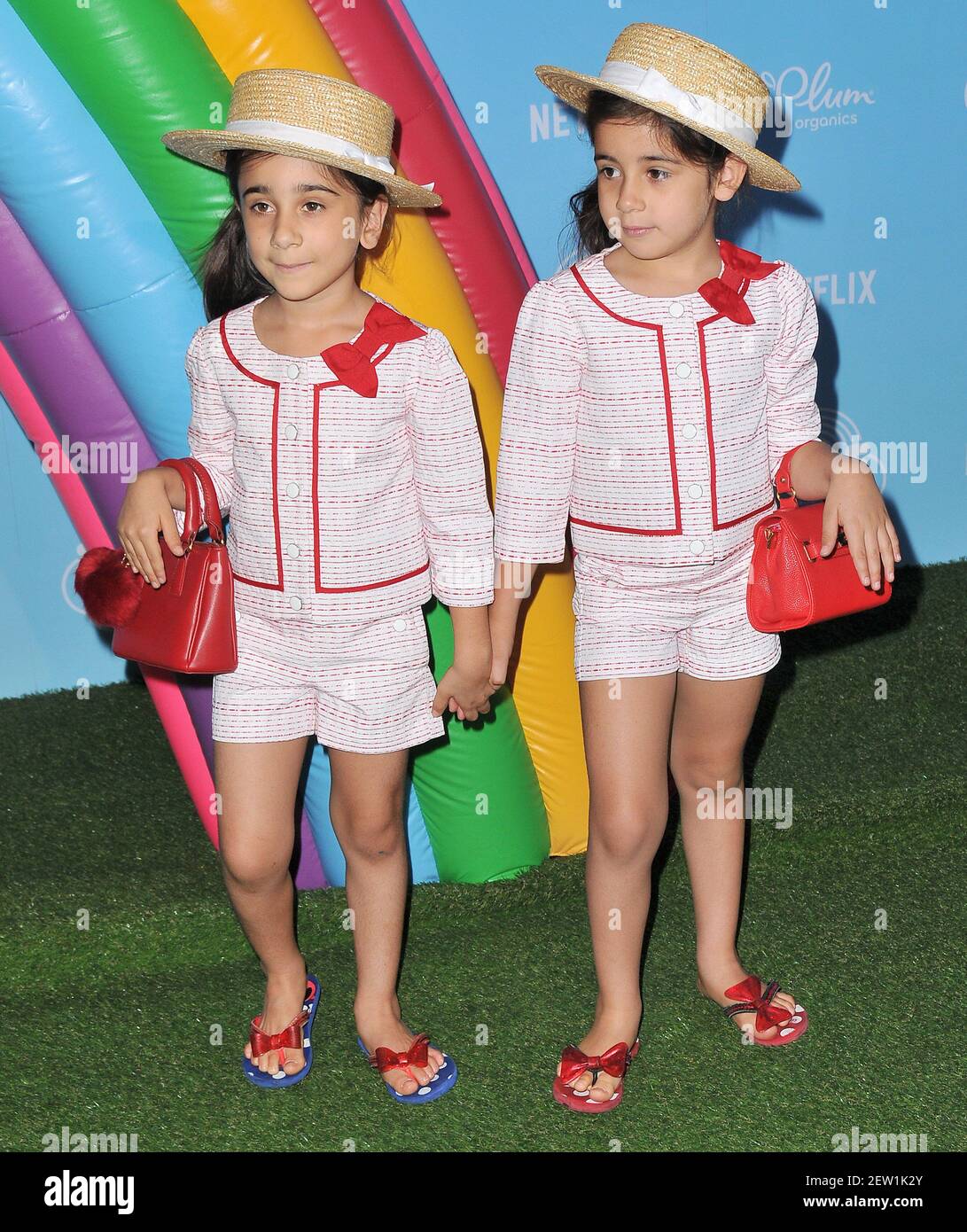 (L-R) Bella Abir and Chloe Abir arrives at Netflix's "True And The ...