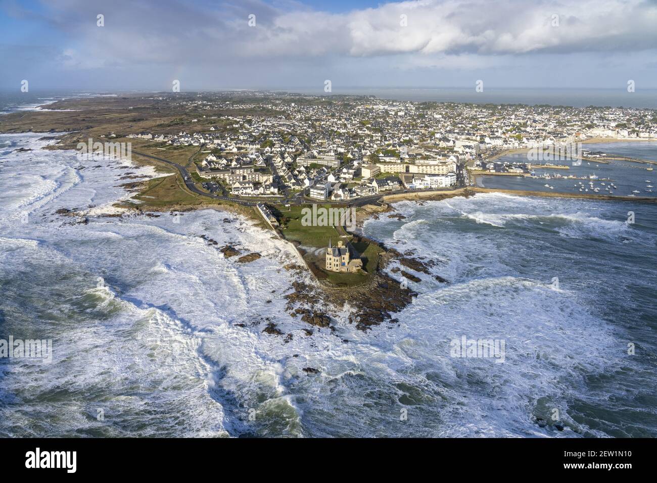 France, Morbihan, Quiberon, Bella storm (aerial view Stock Photo - Alamy