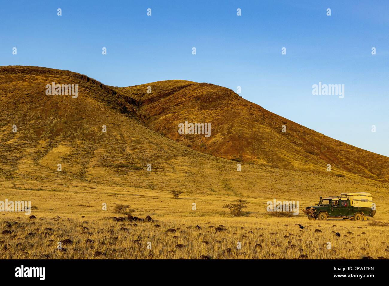 Kenya, Suguta valley, Michel Denis Huot's vehicle at Lake Turkana Stock ...