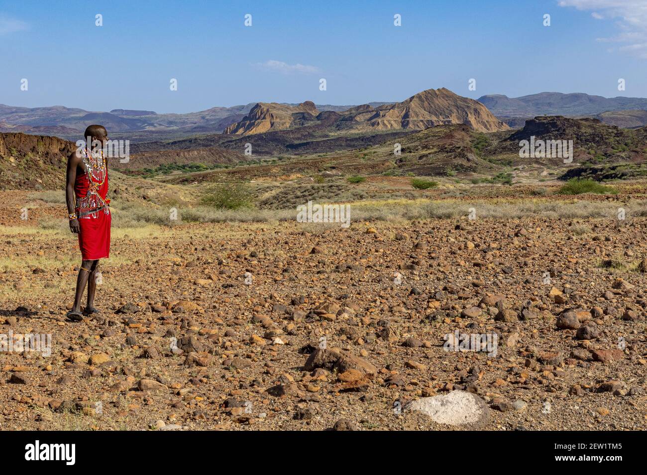 Kenya, Suguta valley, Masai assistant to Michel Denis Huot at Lake ...