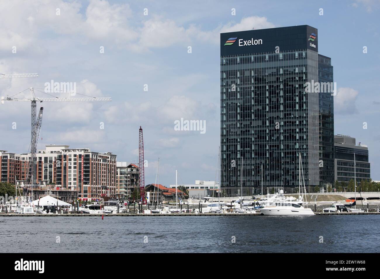 A logo sign outside of a facility occupied by the Exelon Corporation in ...