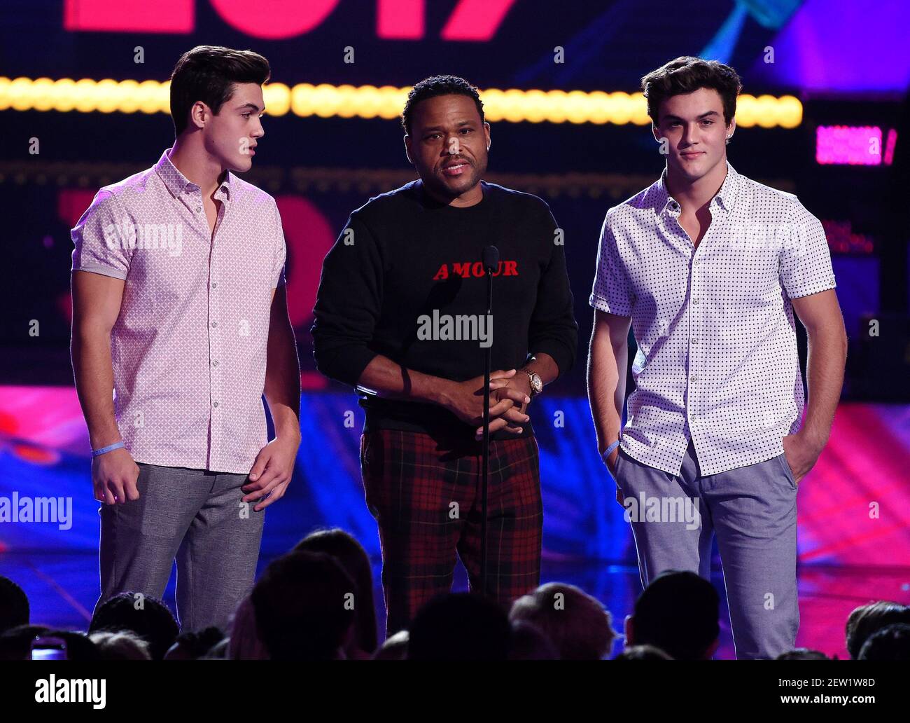 LOS ANGELES - AUGUST 13: L-R: Grayson Dolan, Anthony Anderson and Ethan ...