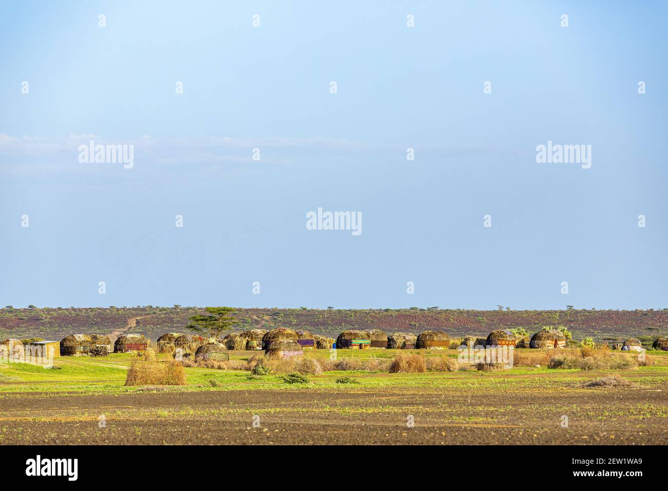 Kenya, Marsabit district, surroundings of Lake Turkana, Gabra village ...