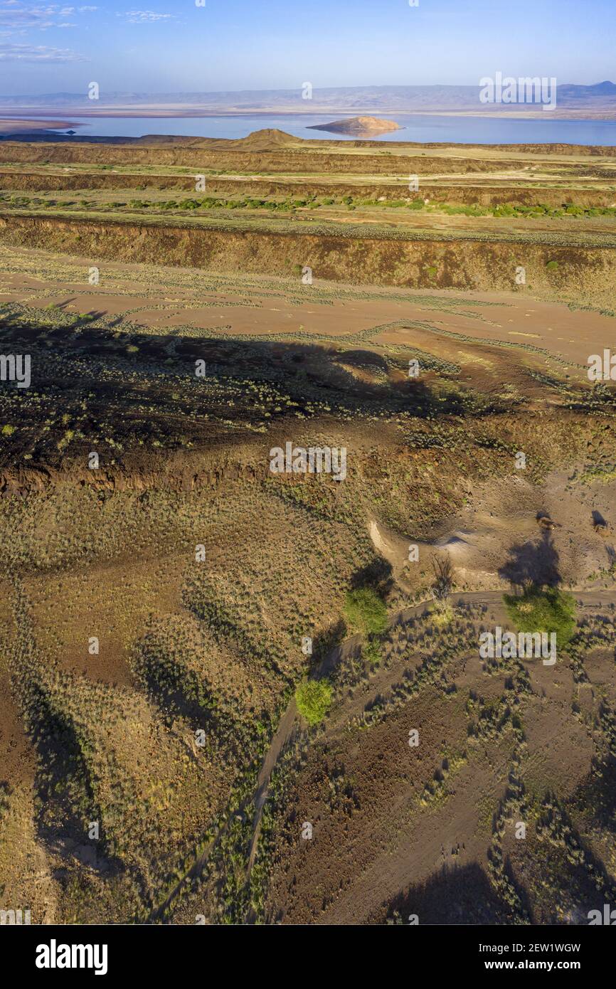 Kenya, Suguta valley, around Lake Logipi (aerial view Stock Photo - Alamy