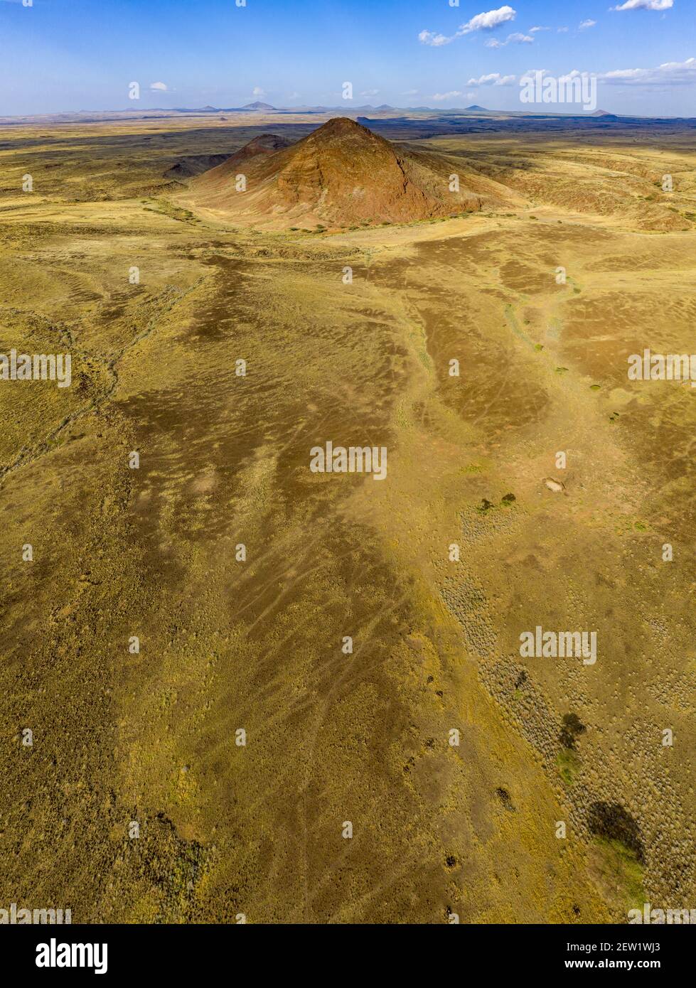 Kenya, Lake Turkana region, Chalbi desert, lavas (aerial view Stock ...