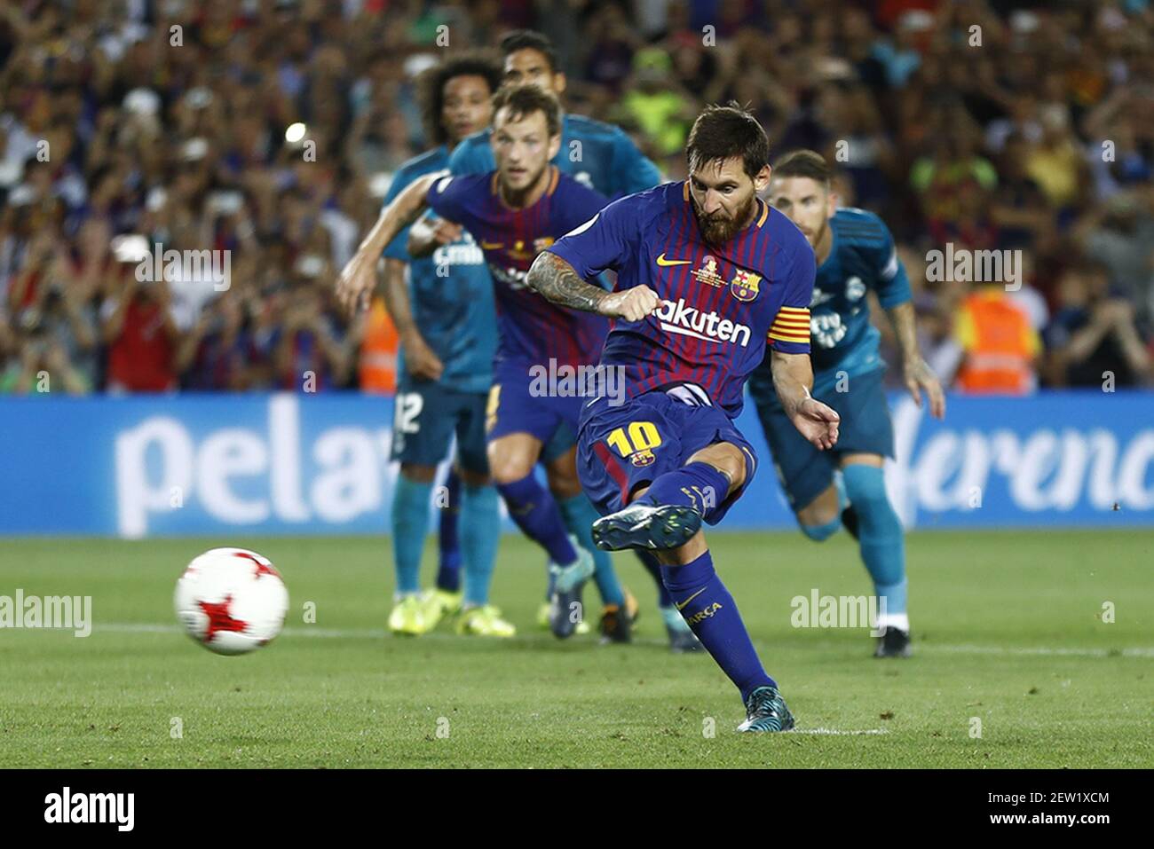 FC Barcelona's Leo Messi during Supercup of Spain 1st match. August 13 ...