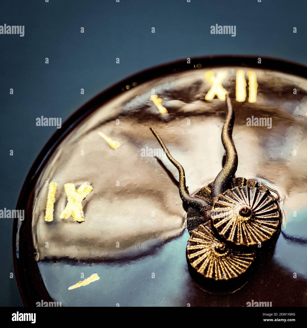 Clock shaped cake, chocolate ganache Stock Photo - Alamy