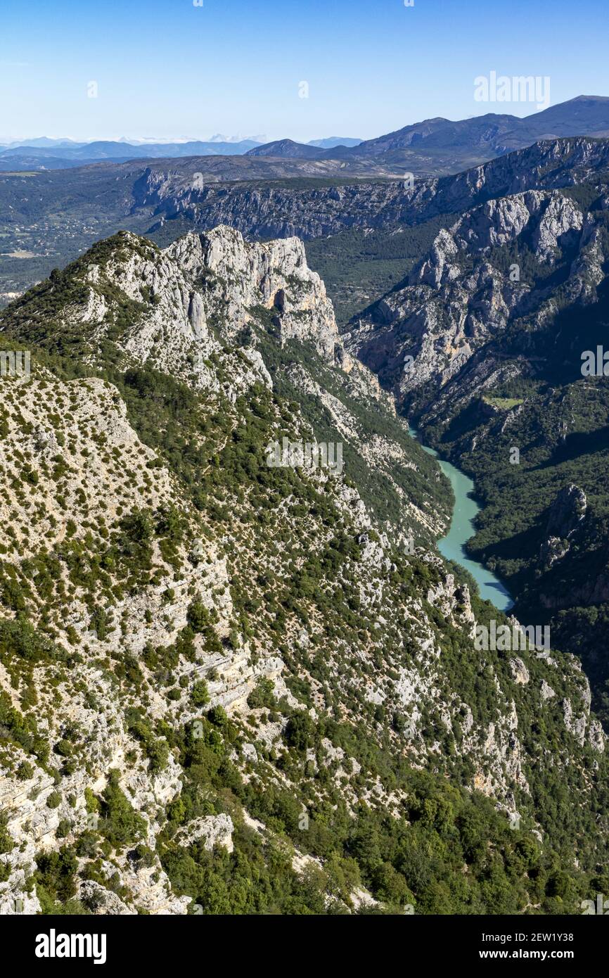 France, Var, Verdon Regional Natural Park, Gorges du Verdon (aerial ...