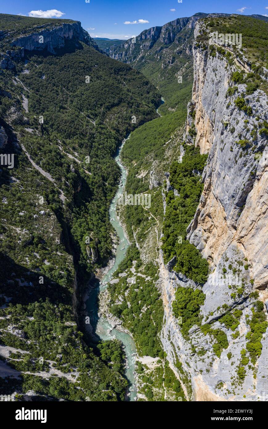 France, Var, Verdon Regional Natural Park, Gorges du Verdon (aerial ...