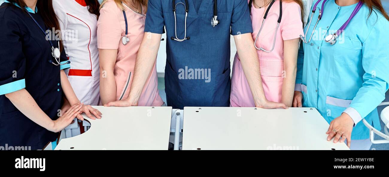 Healthcare people group. Professional doctor working in hospital office ...