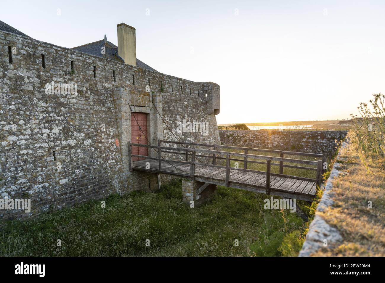 France, Morbihan, Guidel, the Loch fort at sunset Stock Photo - Alamy