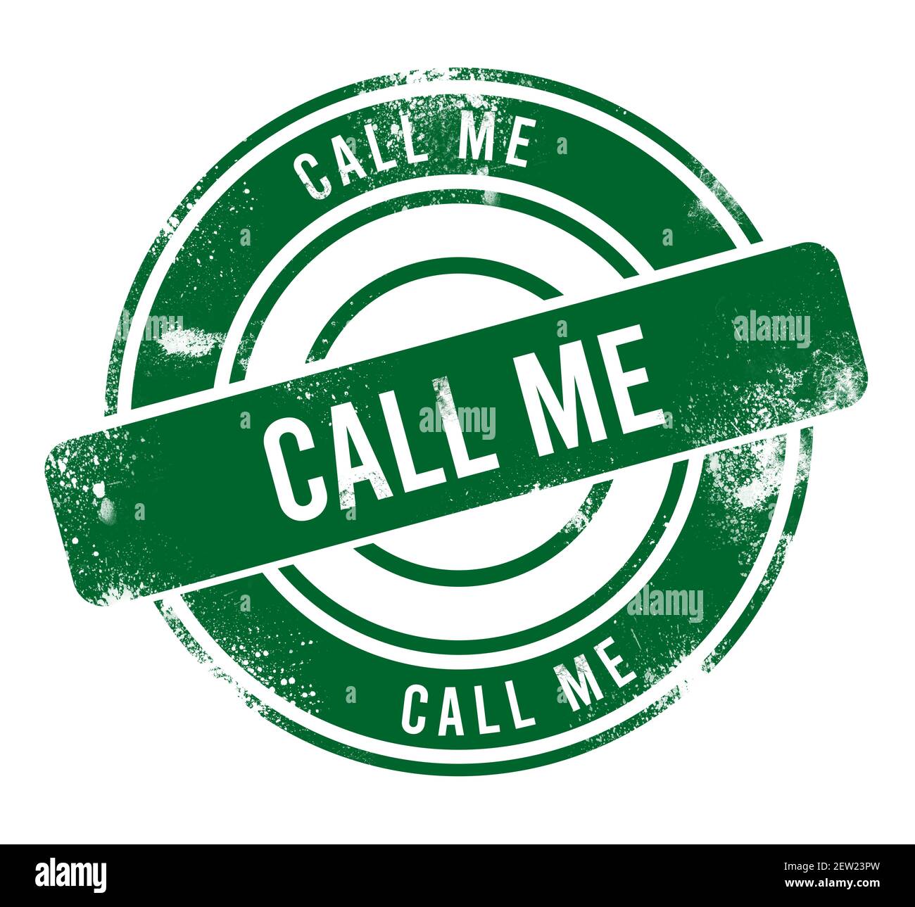 Call me - green round grunge button, stamp Stock Photo - Alamy