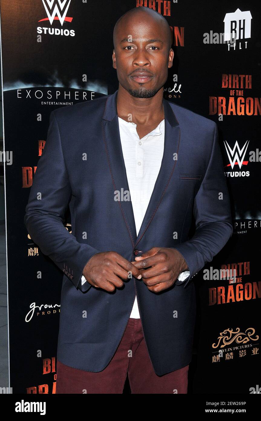 Akbar Gbajabiamila arrives at the "Birth Of The Dragon" Los Angeles ...