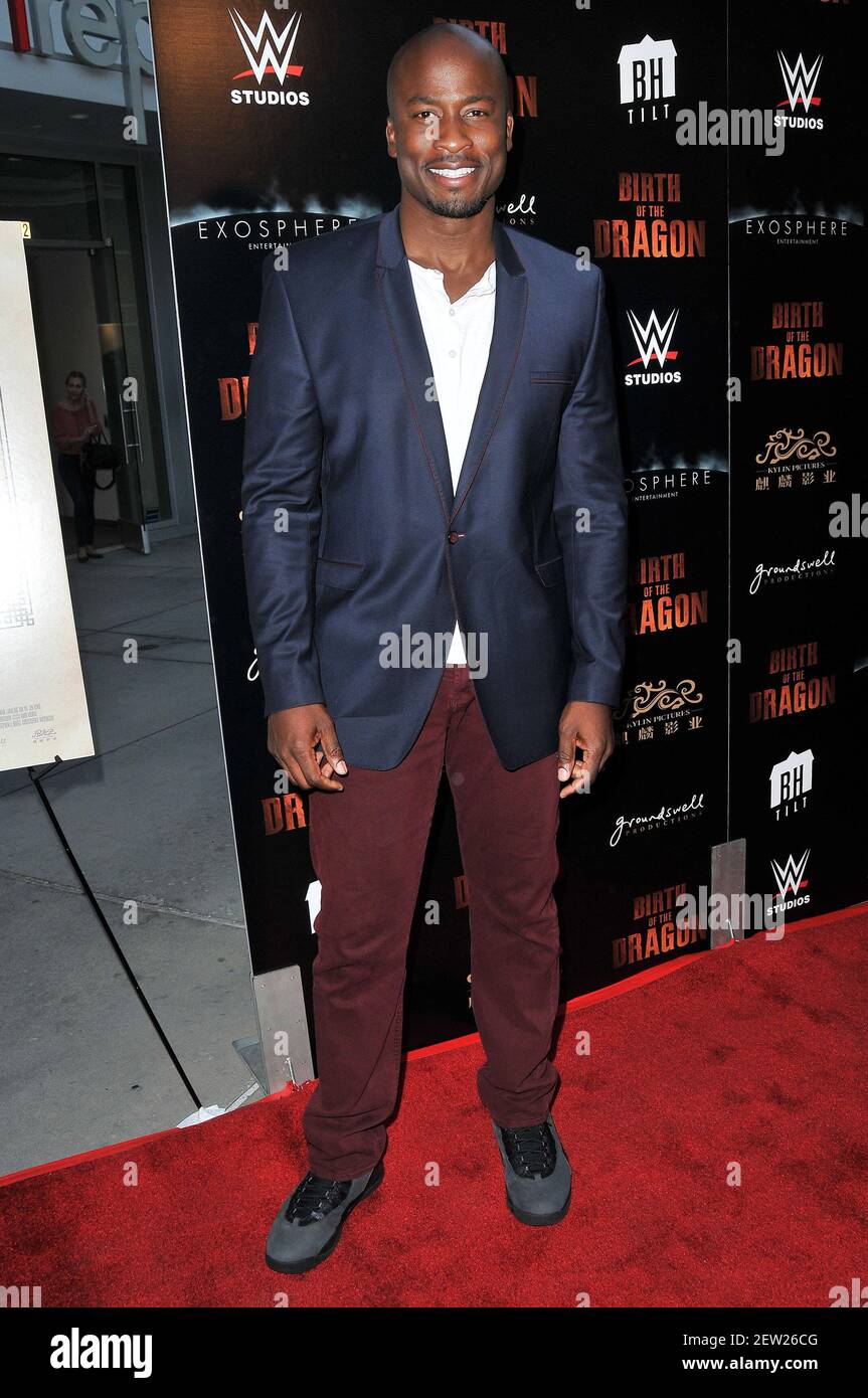Akbar Gbajabiamila arrives at the "Birth Of The Dragon" Los Angeles ...
