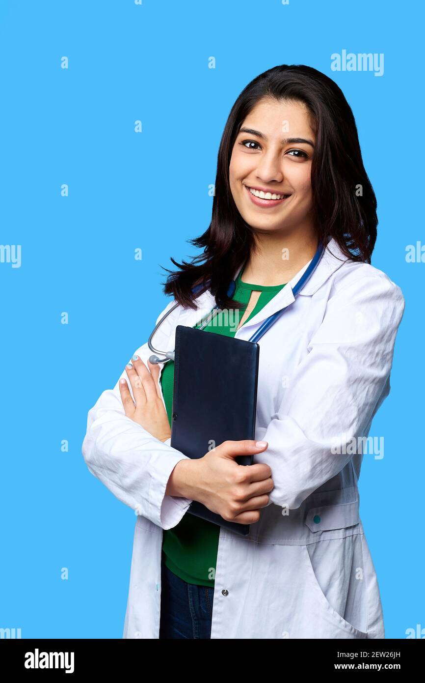 Beautiful young Asian girl doctor, with a laptop for records isolated ...