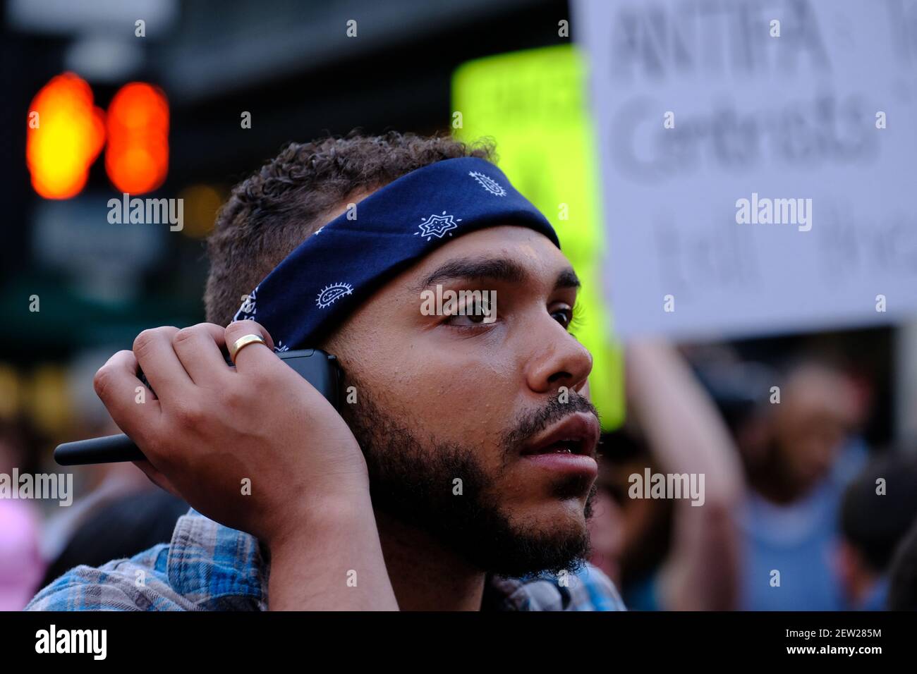 Portland's Resistance leader Gregory McKelvey leads protesters through ...