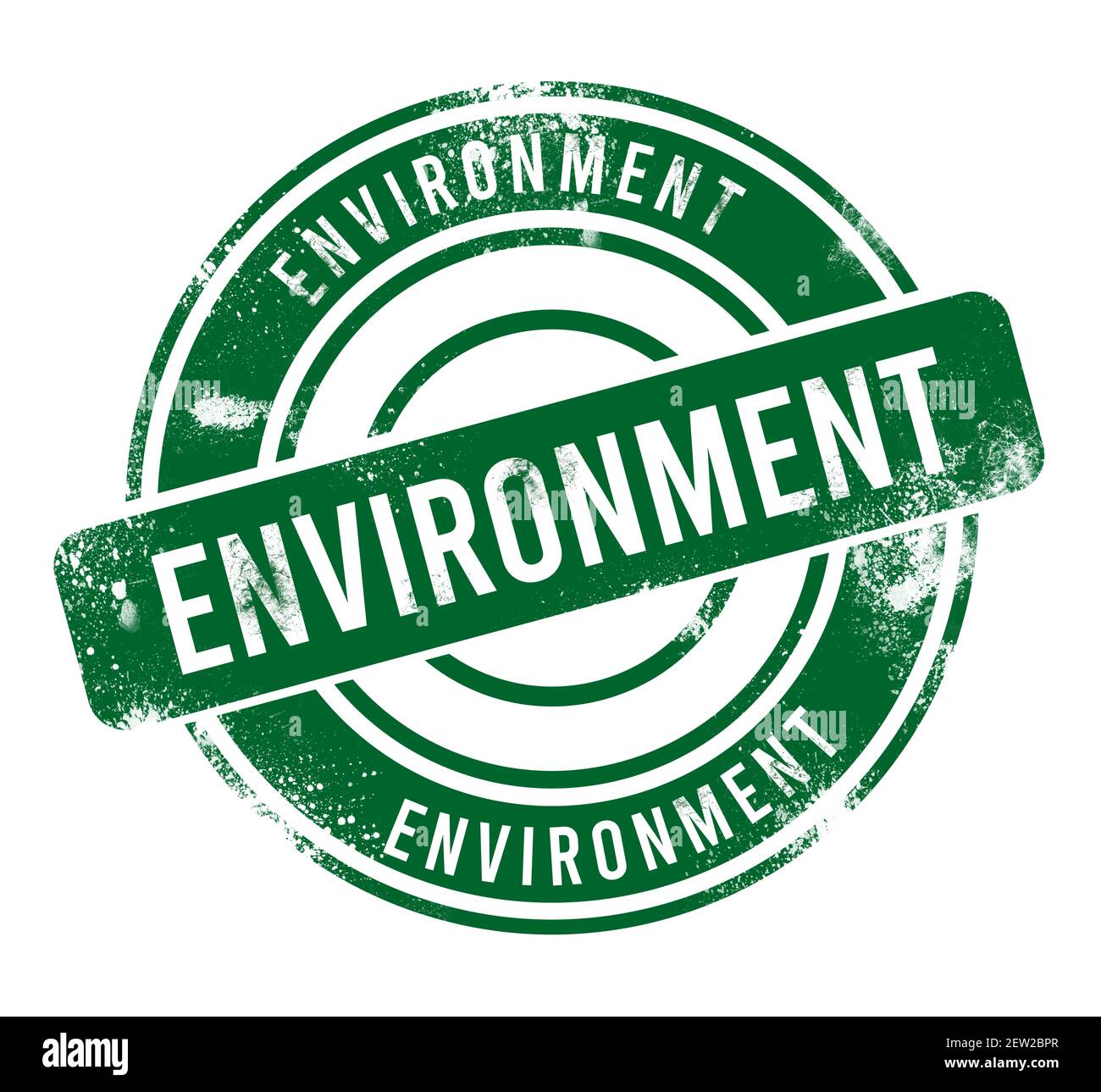 Environment - green round grunge button, stamp Stock Photo - Alamy