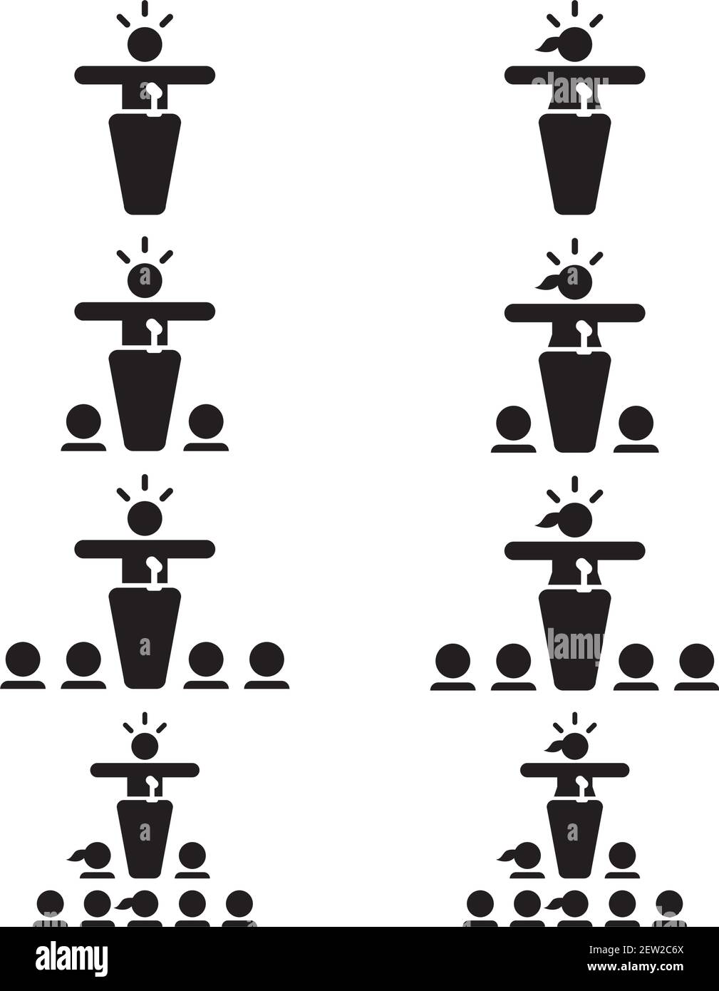 Public speaking icon vector person on podium symbol in a flat color ...