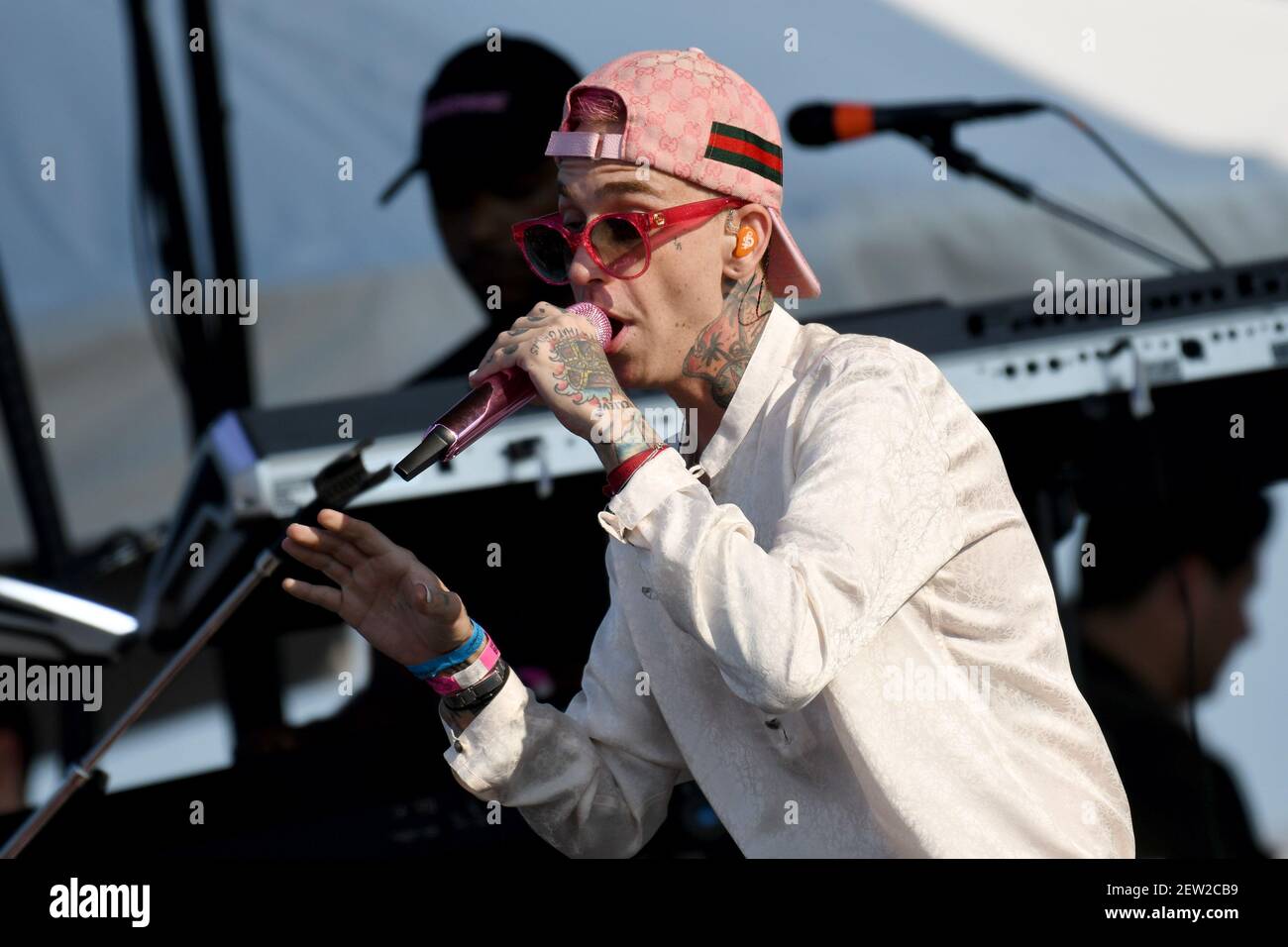 Blackbear performs on stage at the Billboard Hot 100 Music Festival in ...