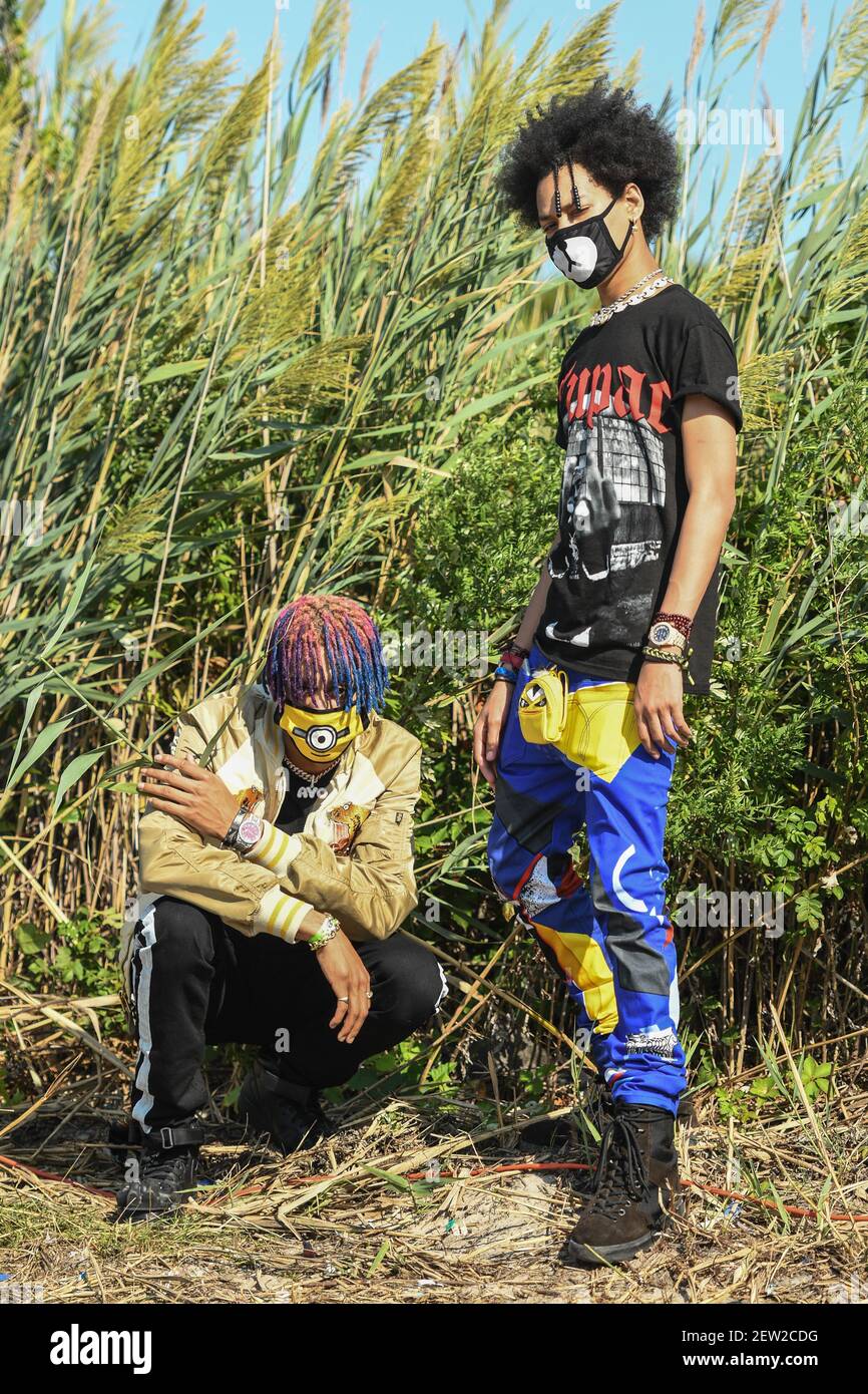 Ayo & Teo pose backstage at the Billboard Hot 100 Music Festival in ...