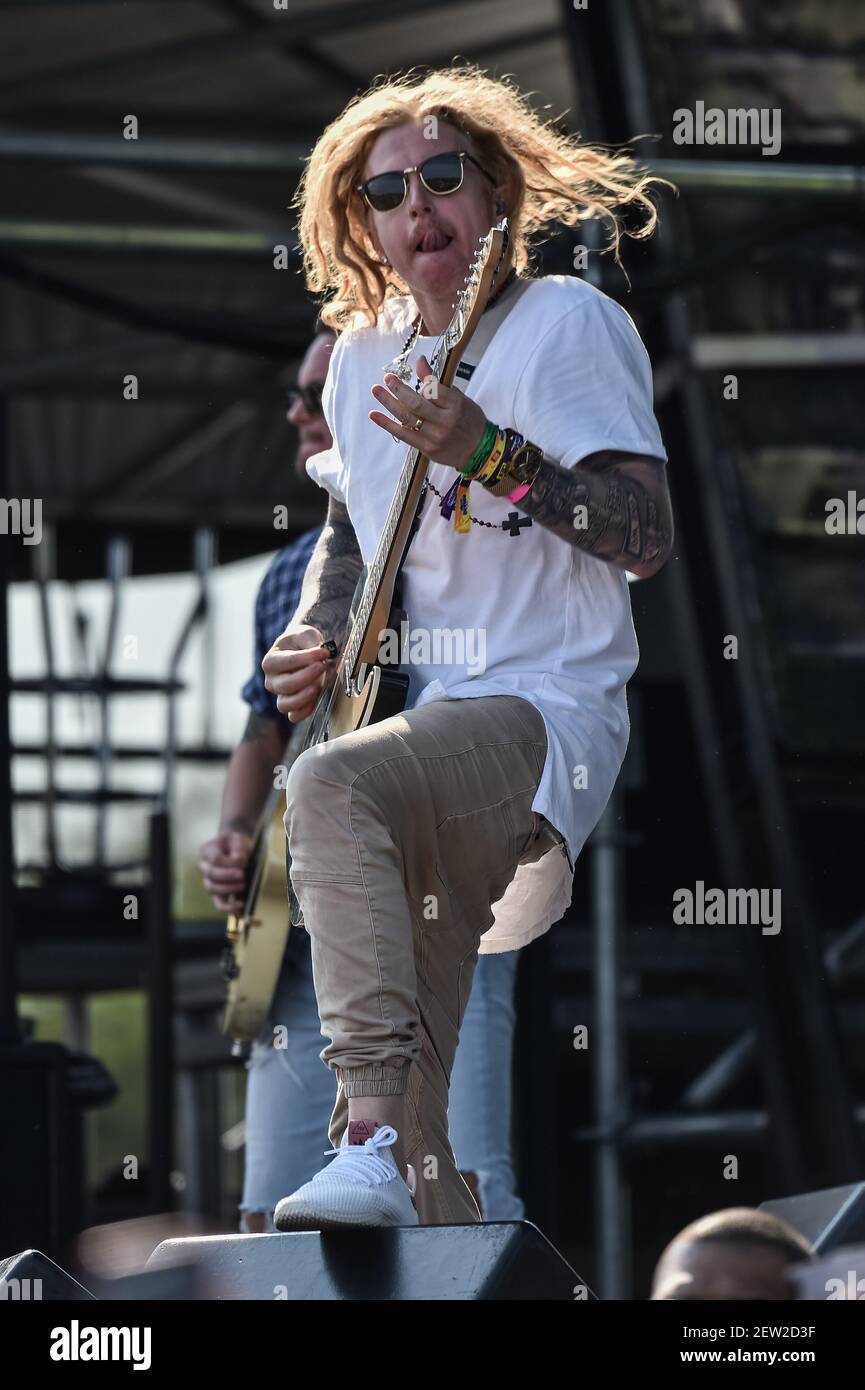 Travis Clark of We The Kings performs on stage at the Billboard Hot 100 ...