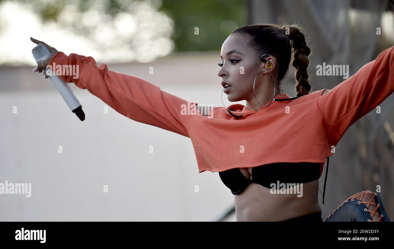 Tinashe performs at the Billboard Hot 100 Music Festival in Jones Beach ...