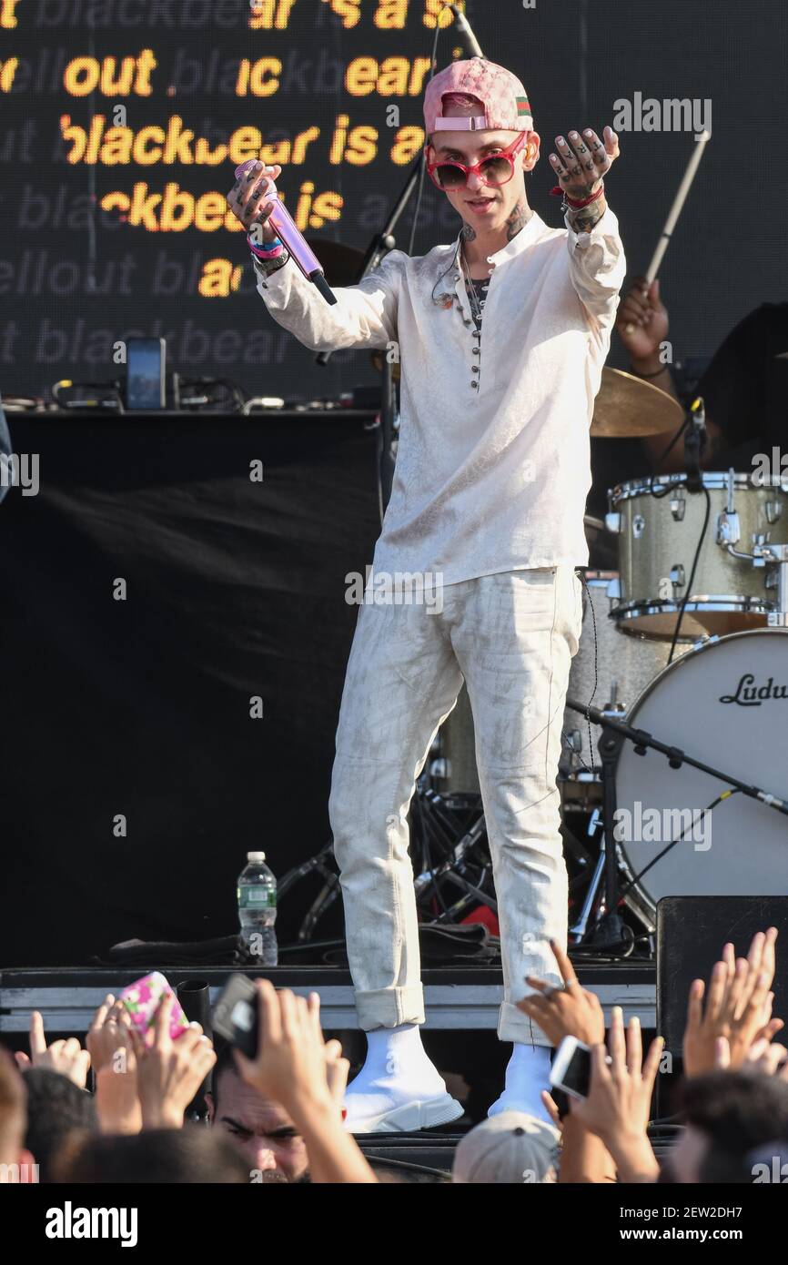 Blackbear performs on stage at the Billboard Hot 100 Music Festival in ...