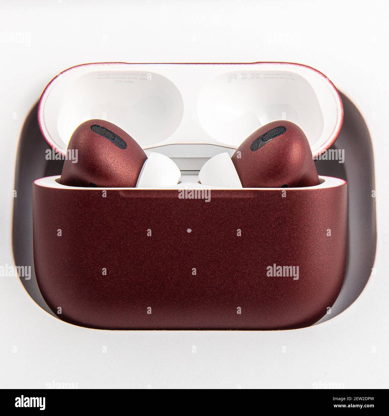 Colored wireless headphones on a white background Stock Photo - Alamy